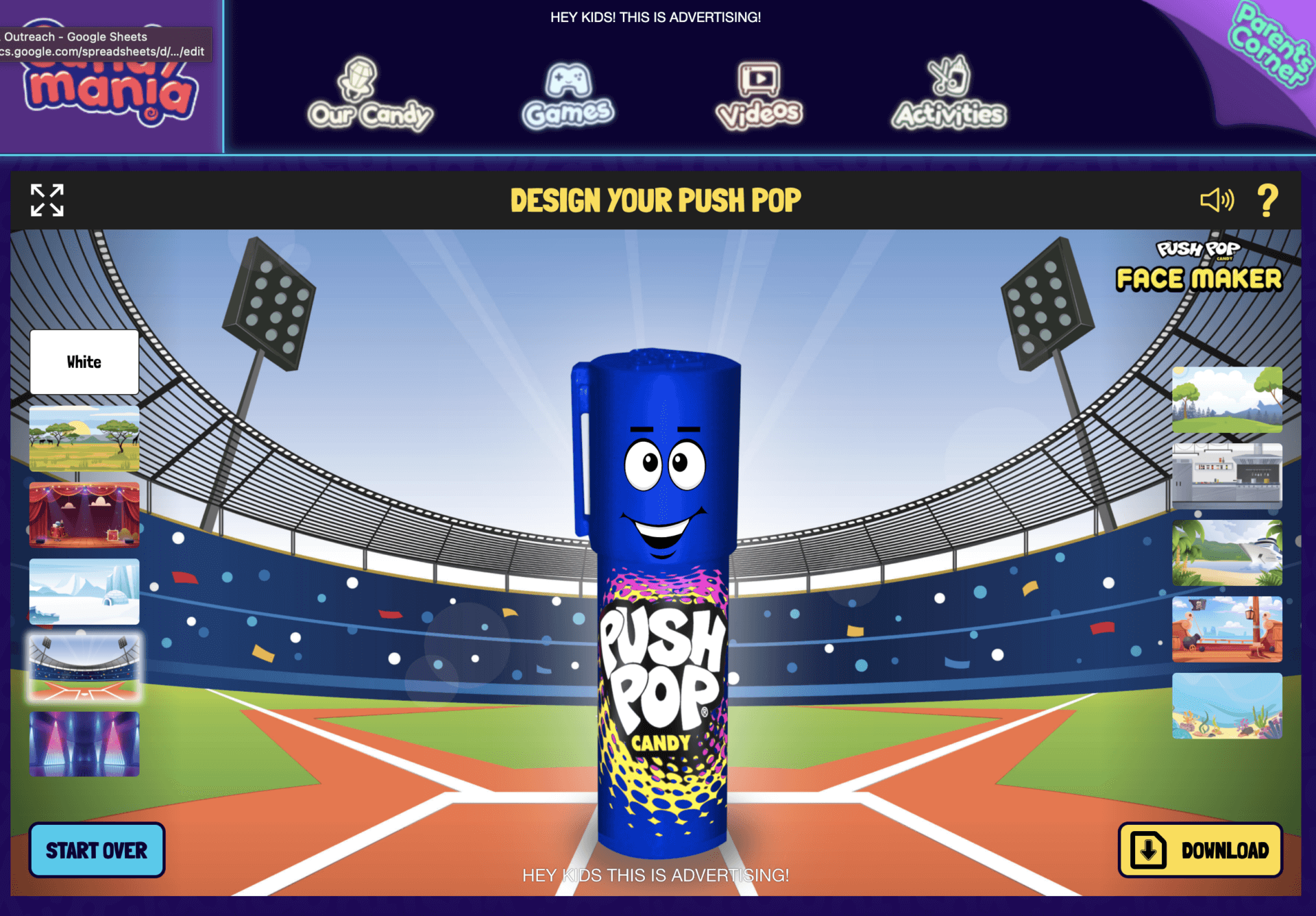 Bazooka Candy: Push Pop Face Maker in the Southern Made Portfolio of Work