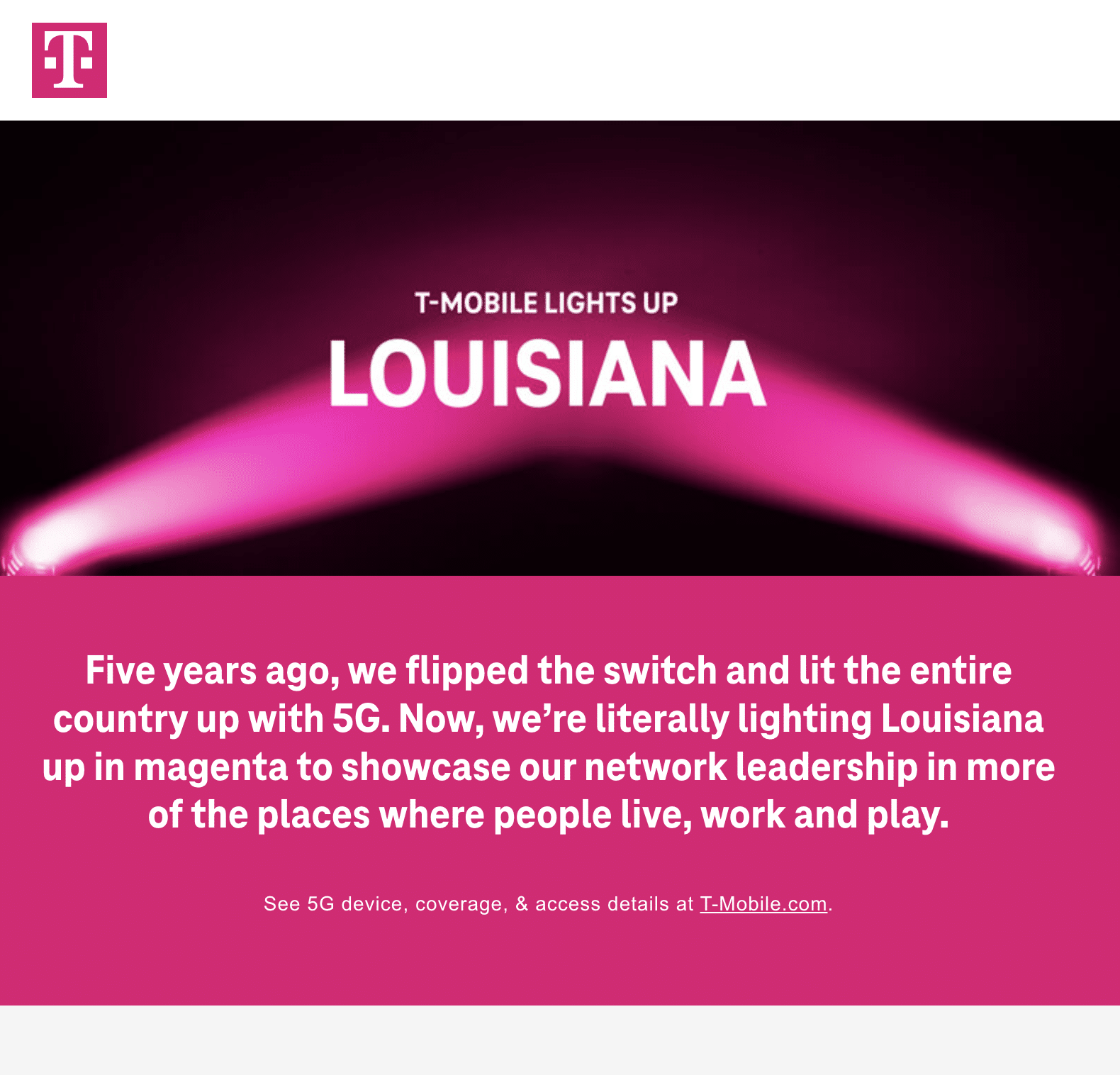 T-Mobile: Light Up Louisiana in the Southern Made Portfolio of Work